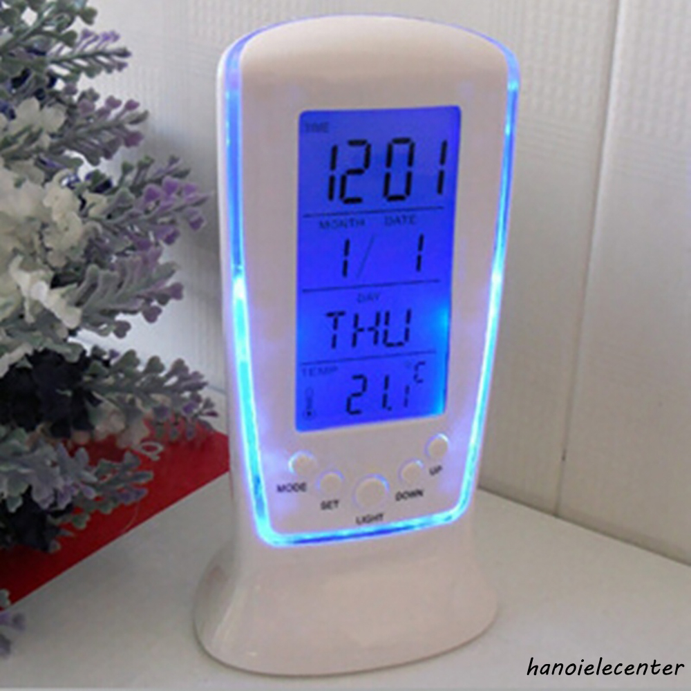 Eletrônico Relógio De Mesa Digital Com Alarme / Termômetro / Calendário ...