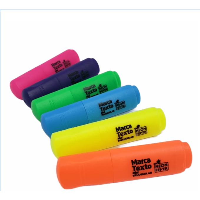 Marca Texto Mini Triangular - Neon | Shopee Brasil