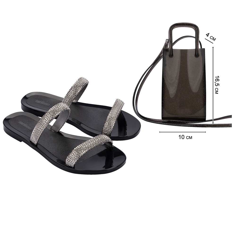 Chinelo Melissa Glitz Preto | Shopee Brasil
