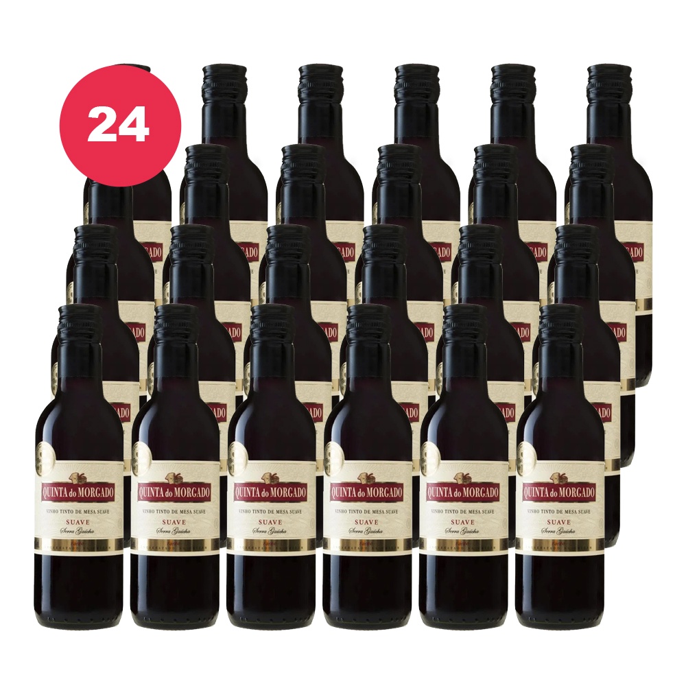 Pack 24 Un Mini Vinho Tinto de Mesa Quinta do Morgado Suave 245ml | Shopee Brasil