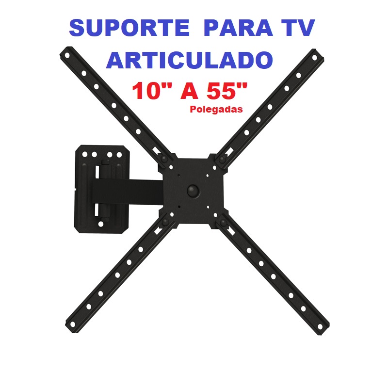 Suporte ARTICULADO para TV LED, LCD, Plasma, 3D e Smart TV de 10 a 55 ...