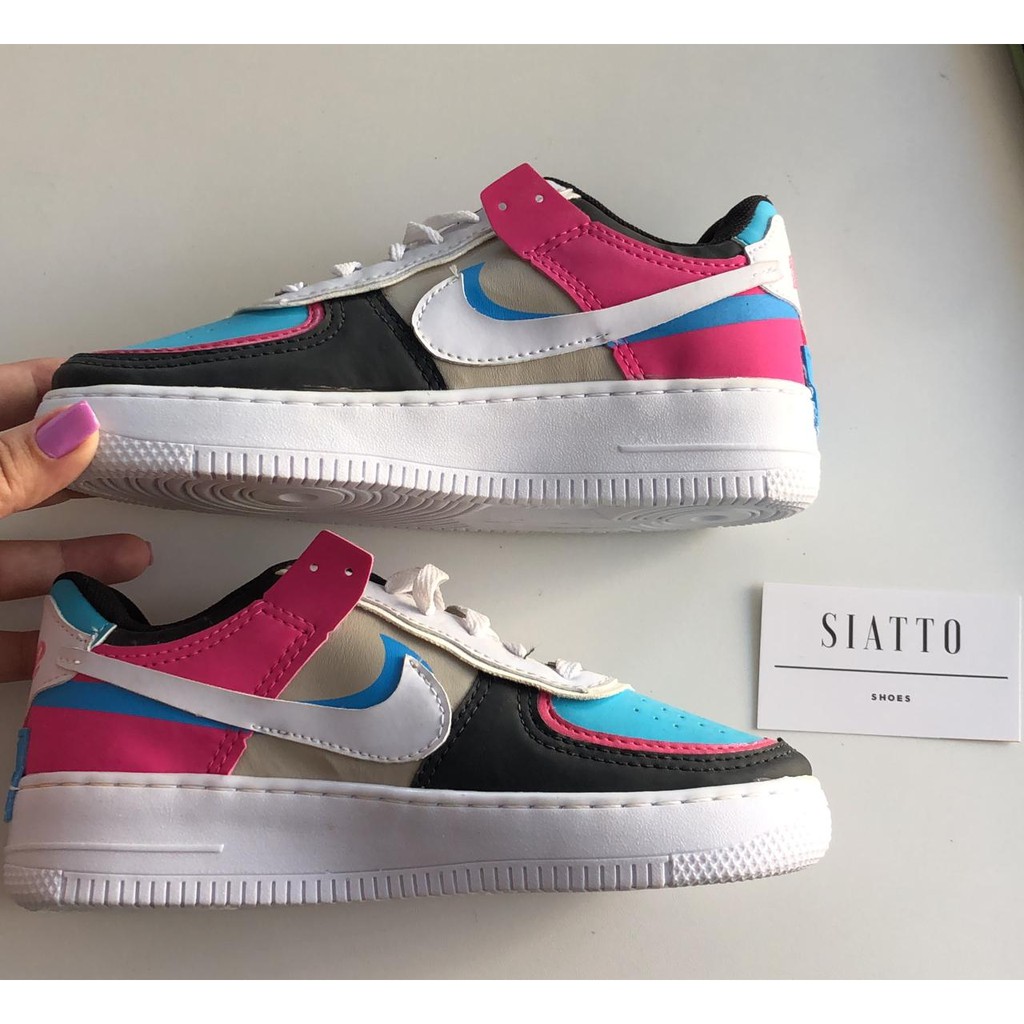 Tenis Nike Air Force Feminino Colorido Rosa Preto Azul | atelier-yuwa ...