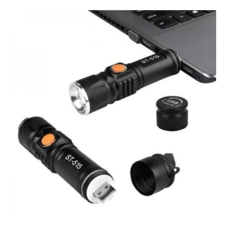 Mini Lanterna Tática Recarregável USB LED T6- Lanternas - Faz a Boa!