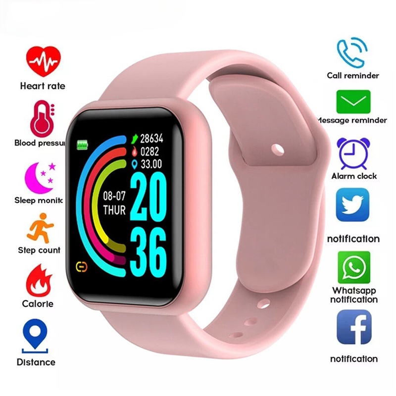 Relógio Inteligente Y68 D20 Bluetooth USB Smartwatch - Escorrega o Preço