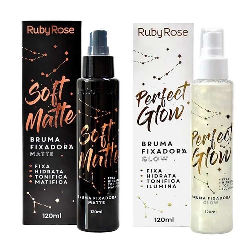 Bruma Fixadora Perfect Glow E Soft Matte Ruby Rose | Shopee Brasil
