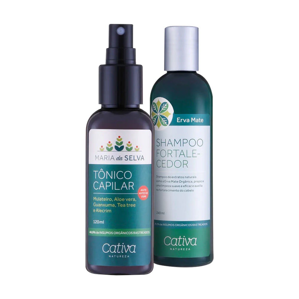 Kit Shampoo Fortalecedor e Tonico Capilar Natural - Cativa Natureza ...