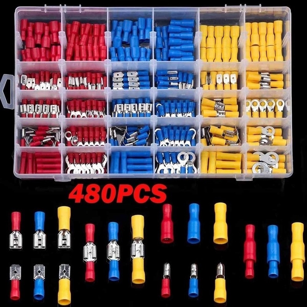 280 Pcs Assorted Terminais Isolados Conector Do Cabo Elétrico Fio Crimp ...