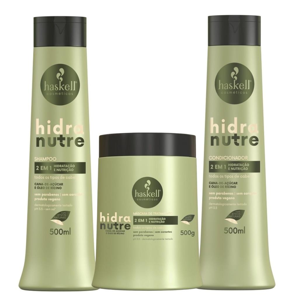 Shampoo, Mascara e Condicionador Hidranutre Haskell 500g/ml | Shopee Brasil
