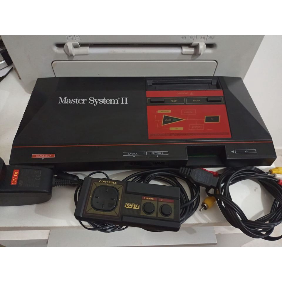 Master System 2 + 1 controle + fonte + cabo AV - Escorrega o Preço
