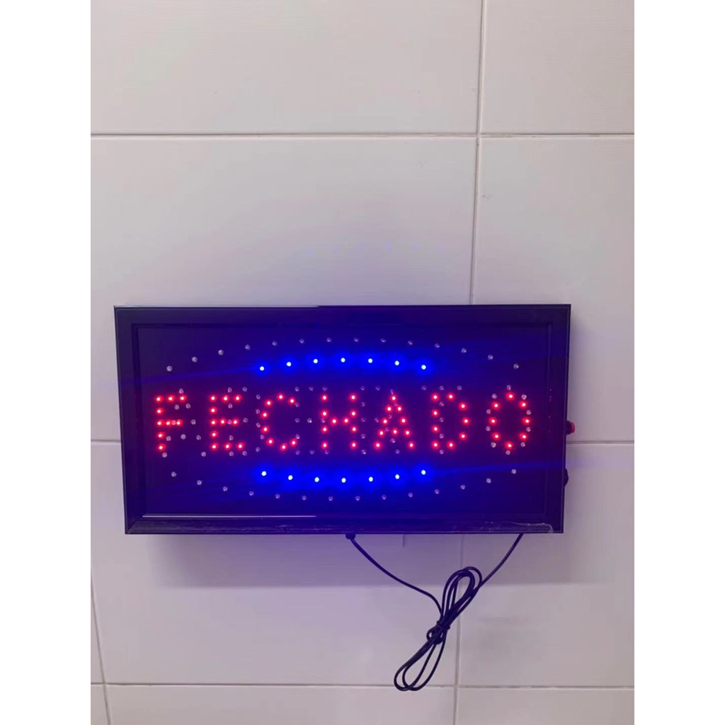 110v Placa Painel Led 2 Em 1 Aberto Fechado Letreiro Luminoso | Shopee ...