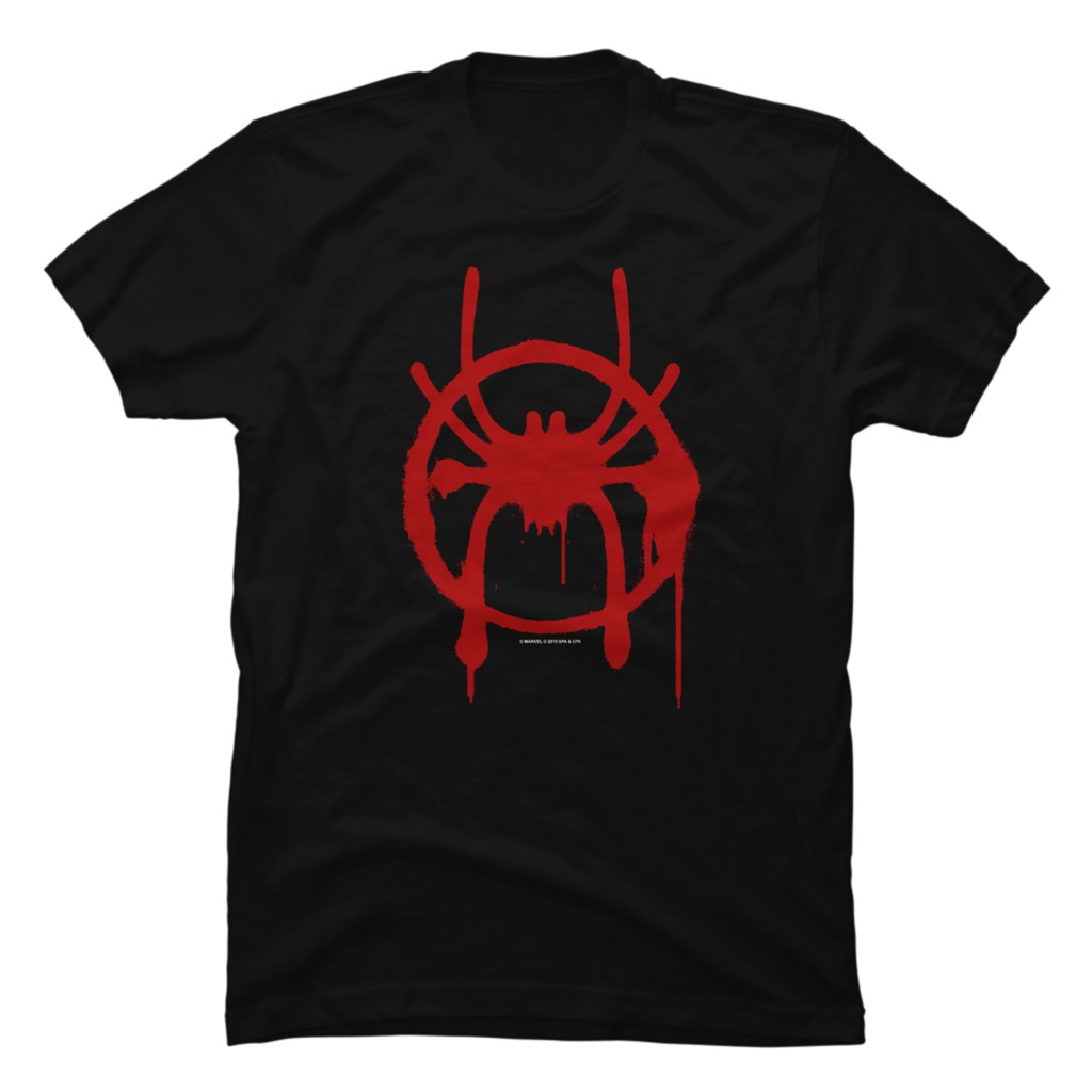 Camiseta Básica Unissex Algodão Marvel Filme Miles Symbol Aranha ...