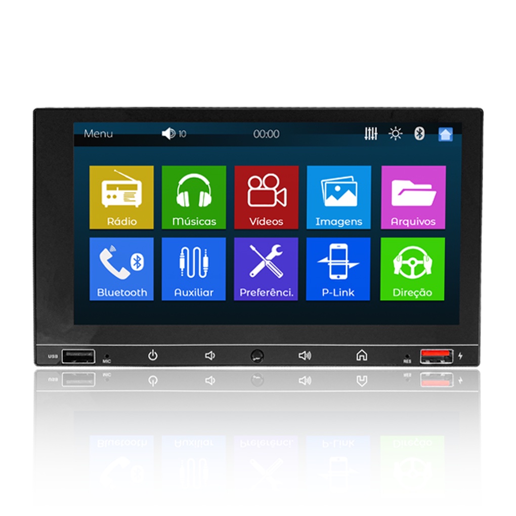 Central Multimídia MP5 HTECH HT-6020 / 7 Polegadas Android 8.1 - GPS/USB/BLUETOOTH Touch Screen ...