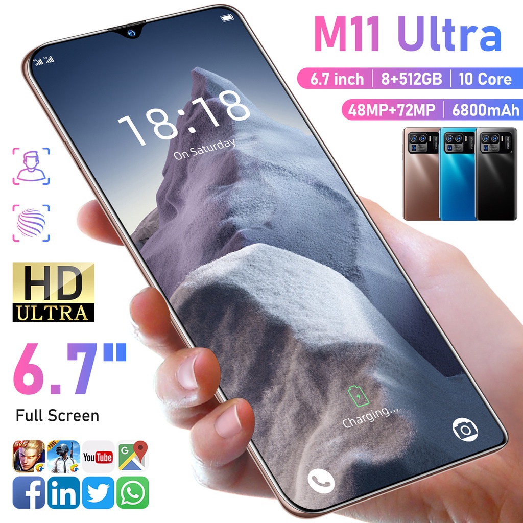 Smartphone M11 Ultra 8GB + 256GB Android 6800mah 6.7 Polegadas | Shopee ...