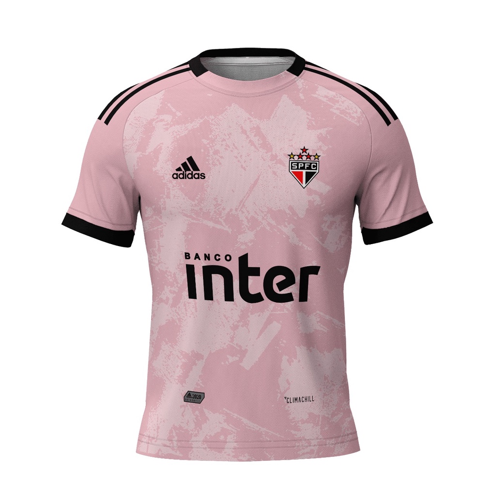 Camiseta Time São Paulo Futebol Clube Rosa Treino Campeonato Brasileiro ...