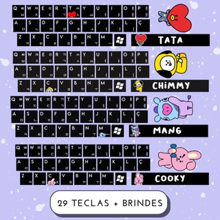 BT21 Teclado Coreano - Adesivo (16 NOVOS MODELOS DISPONÍVEIS!) | Shopee ...