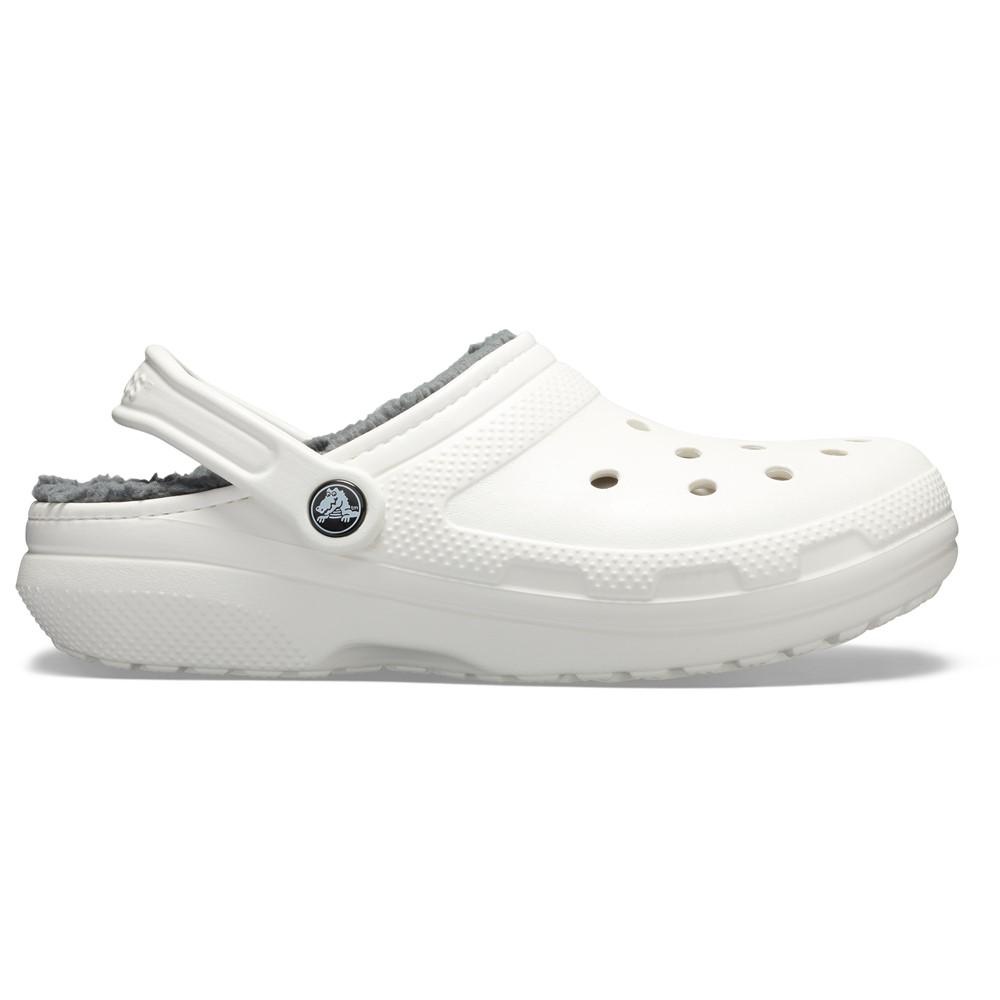 Crocs classic lined clog white/grey | Shopee Brasil
