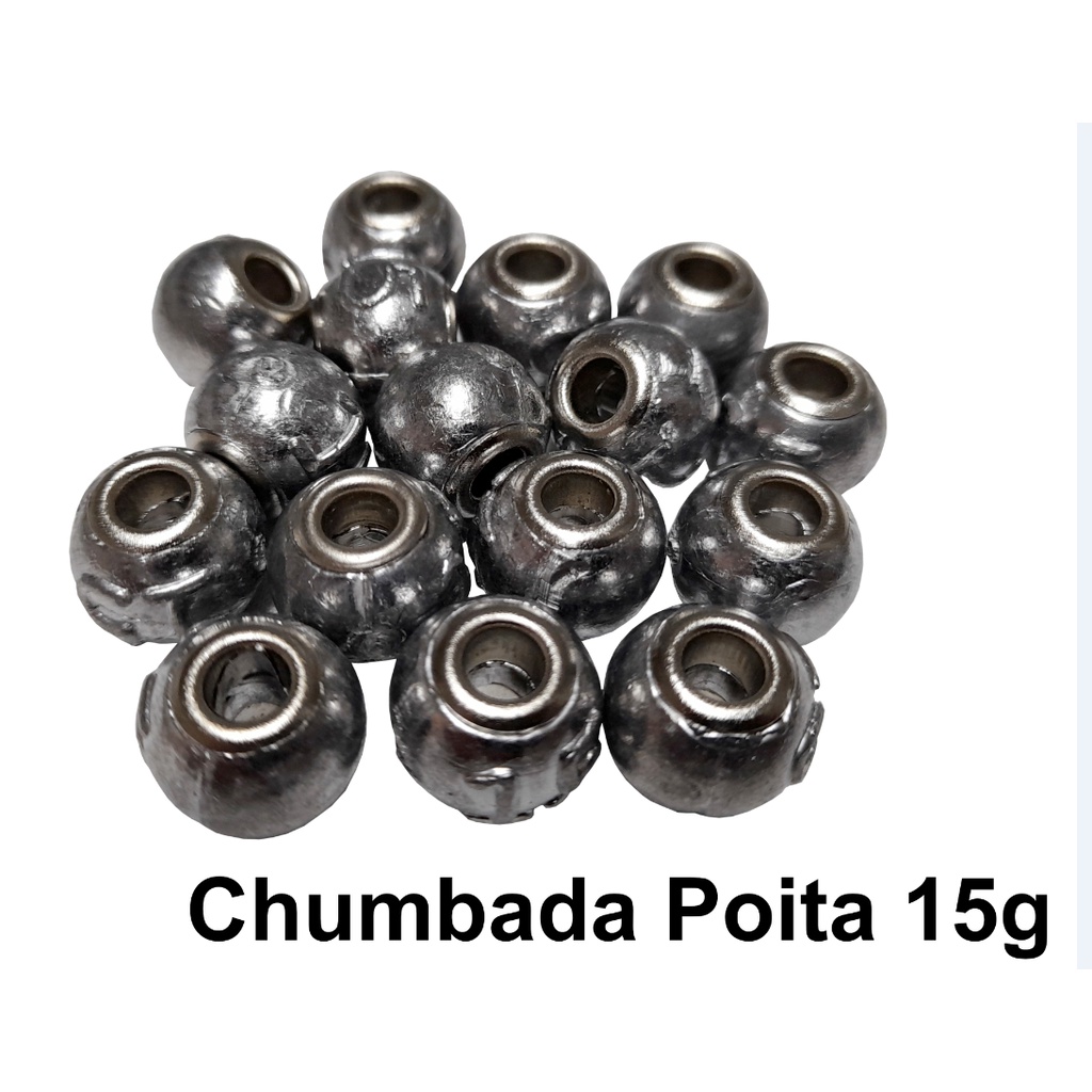 Chumbada Chumbo Pesca Poita 200g - Tamanhos 15g 20g 25g 30g 40g ...