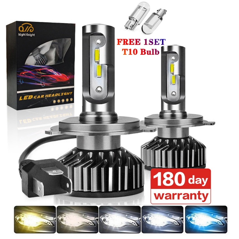 1 Par Lâmpadas LED De Farol De Carro Para H4 H7 H8 H11 H27 9005 HB3 9006 HB4 H1 4300K Lâmpada De ...