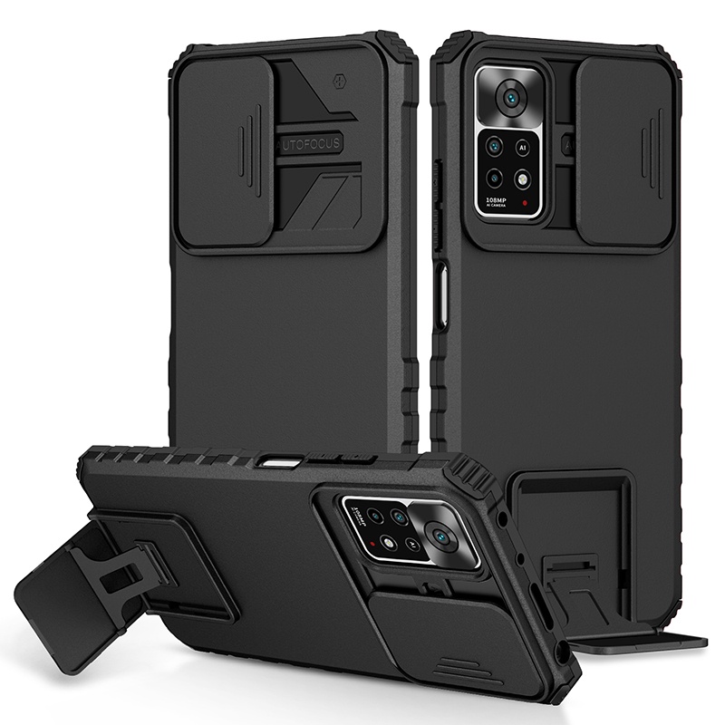 Capa Protetora Anti-Impacto Com Suporte Para Câmera Xiaomi Redmi Note 11/11s/Pro/5G - Escorrega ...
