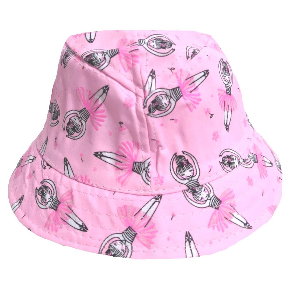 Chapeu Bucket Hat Praia Infantil Rosa Estampa de Bailarina LA | Shopee ...