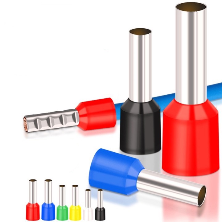 Terminal Tubular Ilhós 50/100 Peças Kit Terminal Tubular EléTrico ...