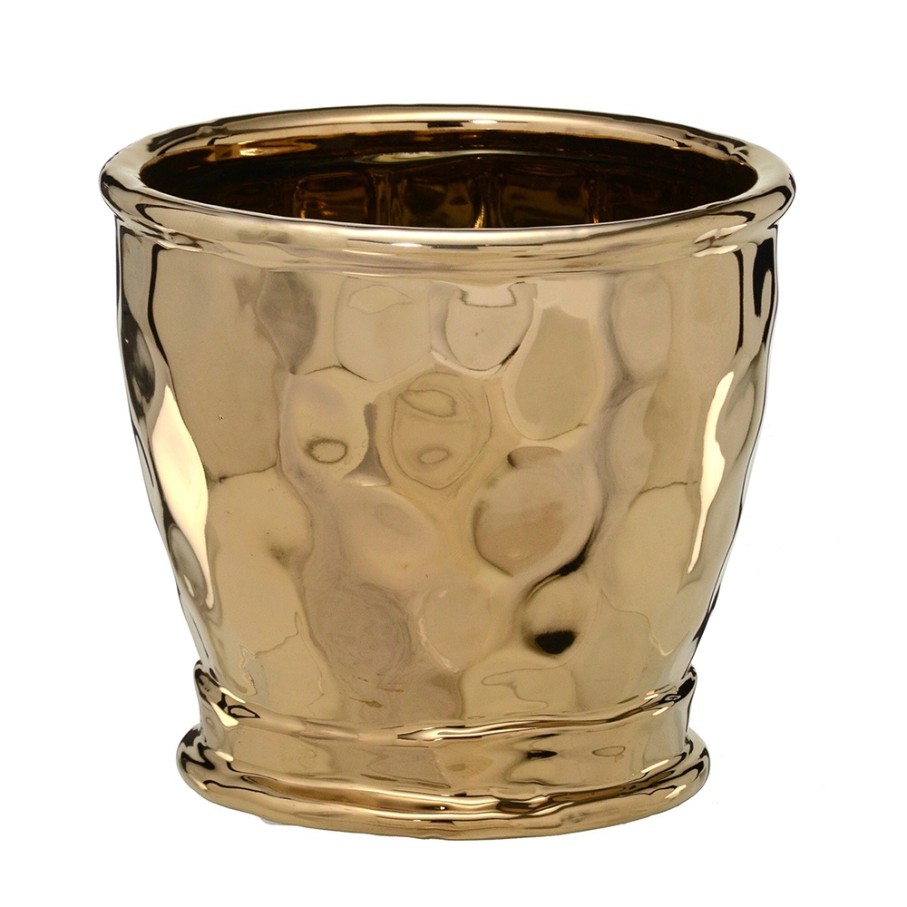 Vaso Cachepot Decorativo Dourado Luxo Mesa Casa Aparador | Shopee Brasil
