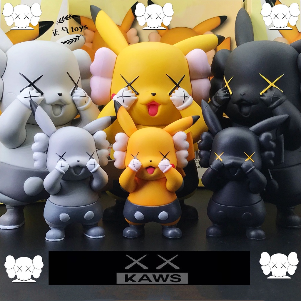 Boneco De Ação Pokemon Pikachu Cos Kaws Xx Olhos Amarelo Ver. Pvc Anime ...