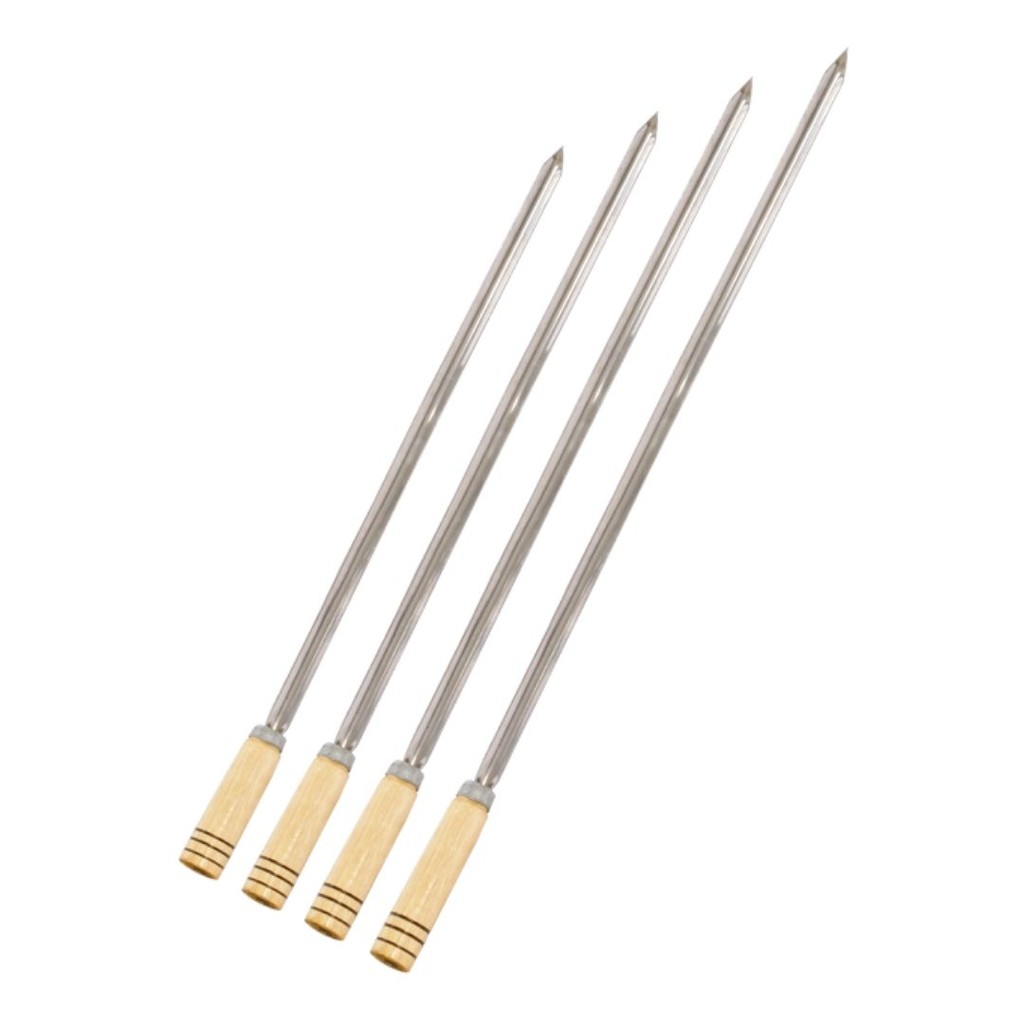 Espeto Para Churrasco Inox 4 Unidades 55cm 60cm 65cm 70cm | Shopee Brasil