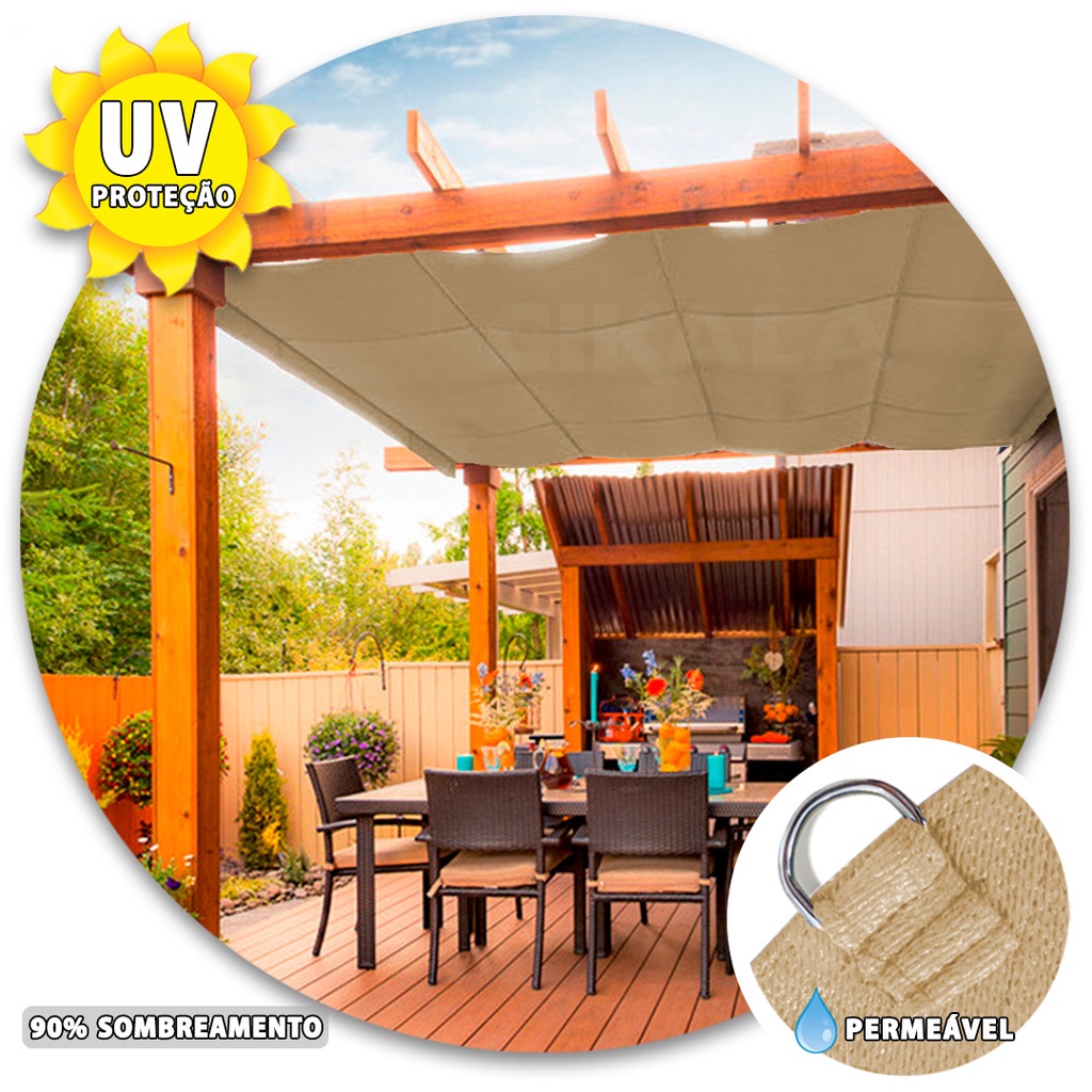 Tela 8x5 Mts Areia Cobertura Sombreamento Shade - CIKALA | Shopee Brasil