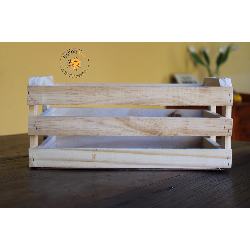 Caixote Feira de Madeira Médio - Escorrega o Preço