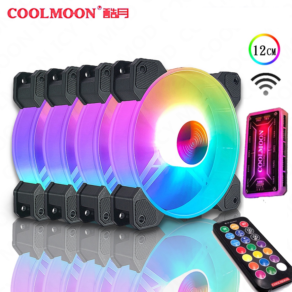 Cooler fan Coolmoon 6in1 a Kit Caso Pc Ventilador RGB fan 120mm Com ...