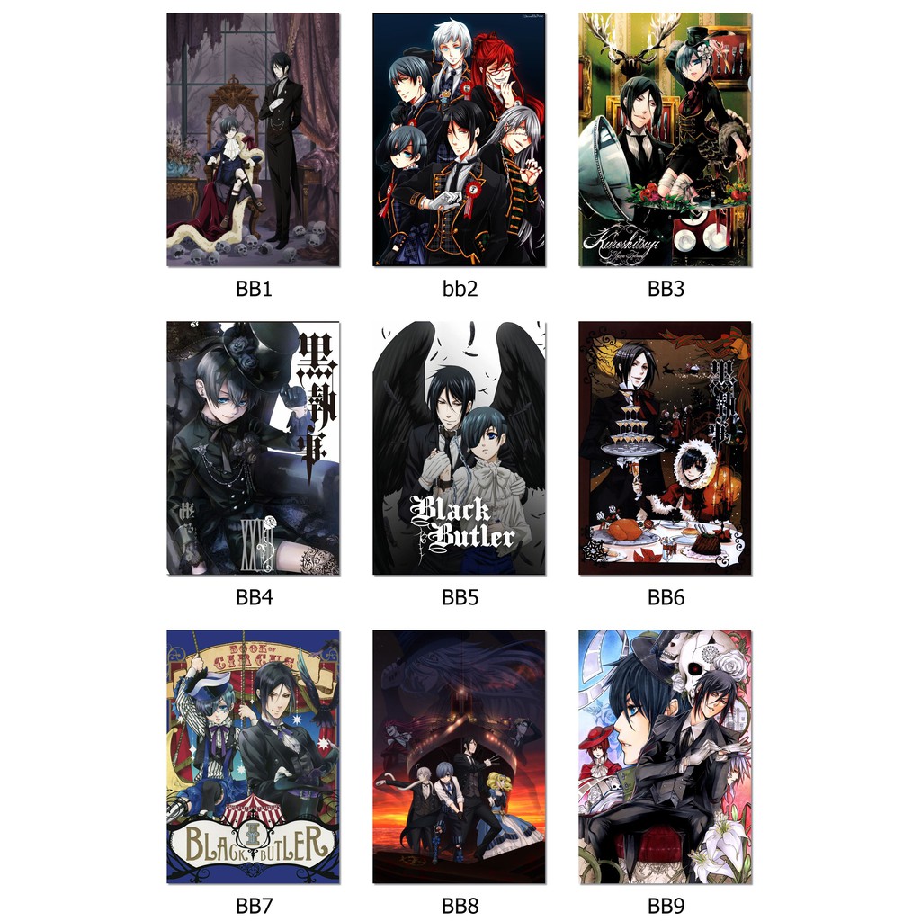 Placa decorativa quadros Anime Black Butler Kuroshitsuji MDF - 1 ao 9 ...