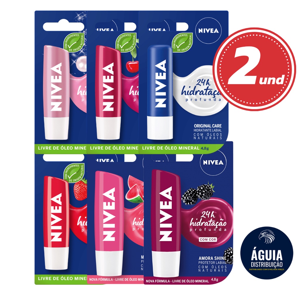 Kit Protetor Labial Hidratante Nivea 4,8g Lip Balm - Envio Imediato ...