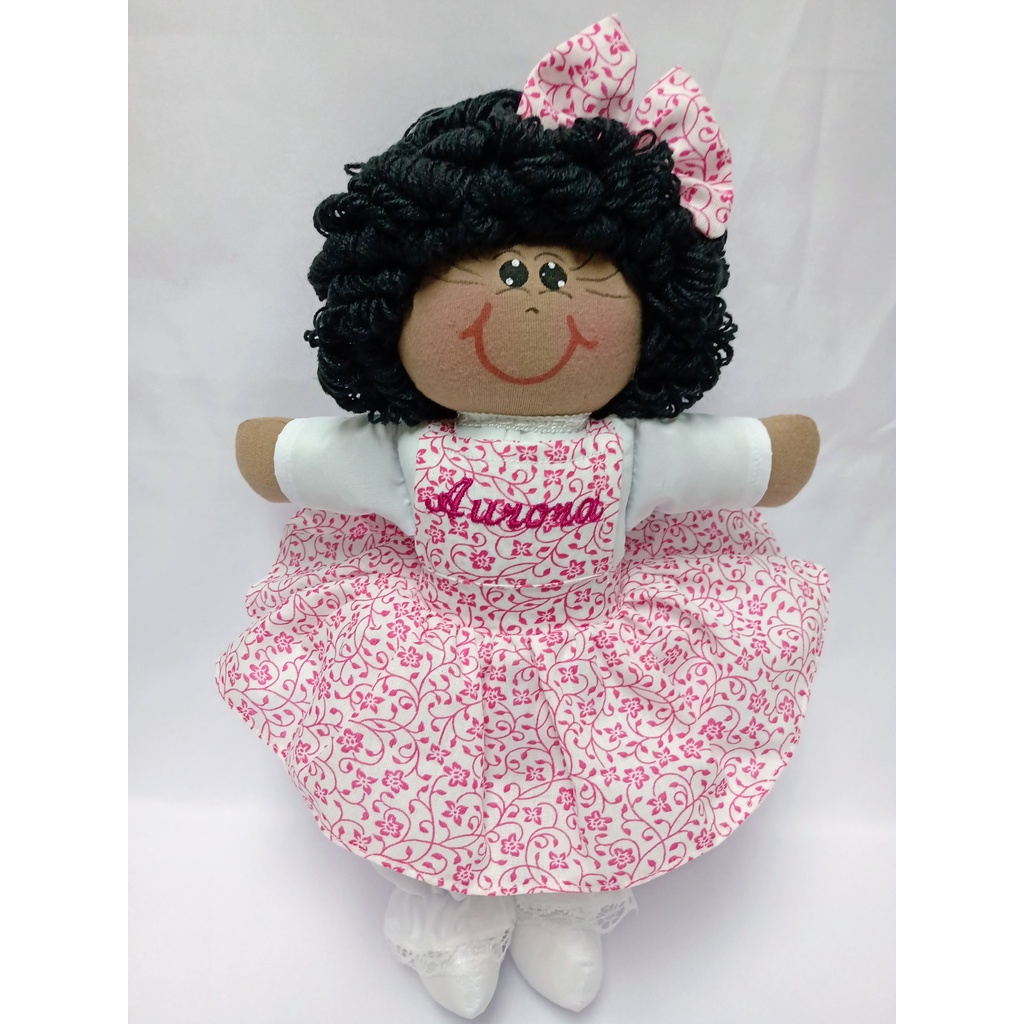 Kit 03 Bonecas De Pano Morena Artesanal 30 cm. | Shopee Brasil