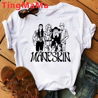 Maneskin clothes men vintage grunge white t shirt aesthetic kawaii ...