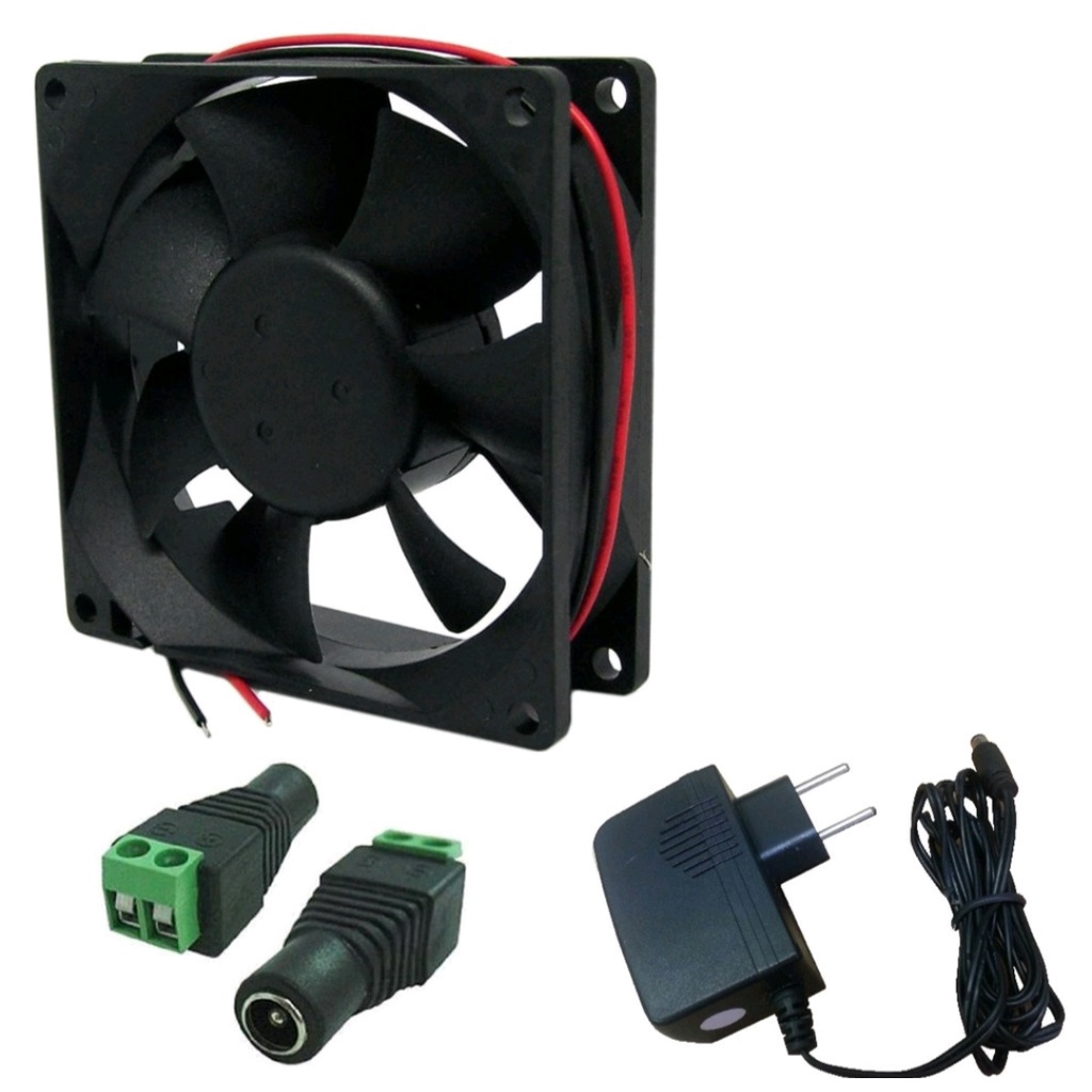 Ventilador Cooler Ventoinha 120x120x25mm 12v C/ Fonte Bivolt ...