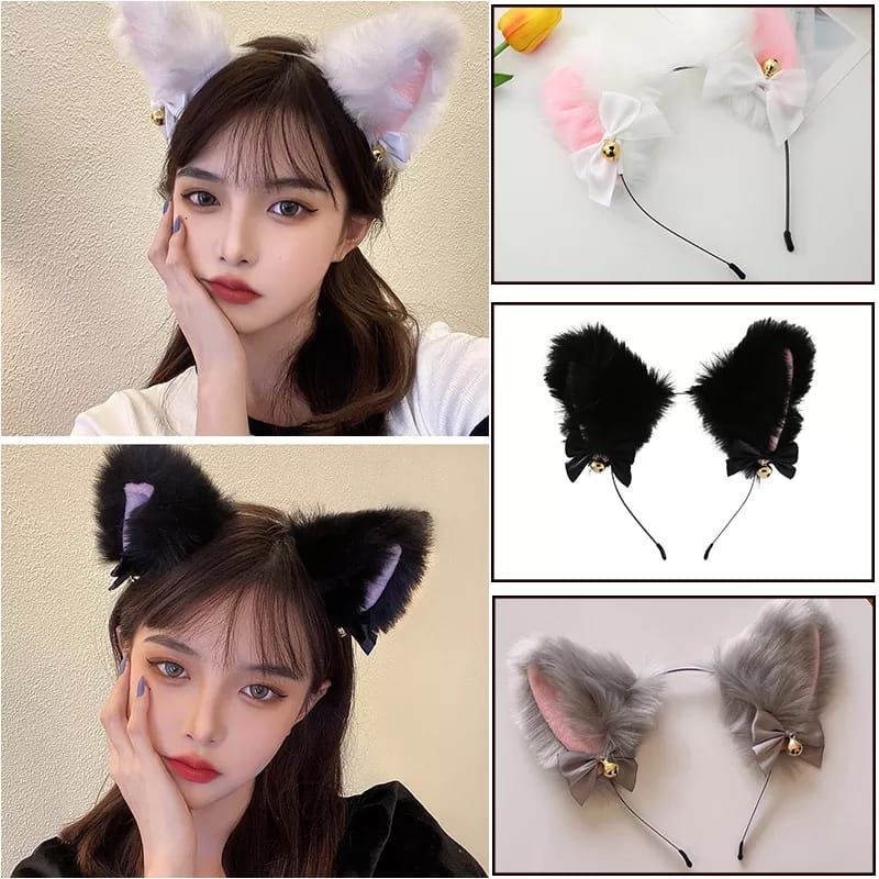 Tiara Cosplay Fantasia Kawaii Orelha De Gato Com Sino | Shopee Brasil