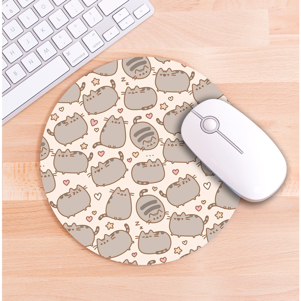 Mouse Pad Redondo Pusheen Gatinho Fofo Kawaii - Escorrega o Preço
