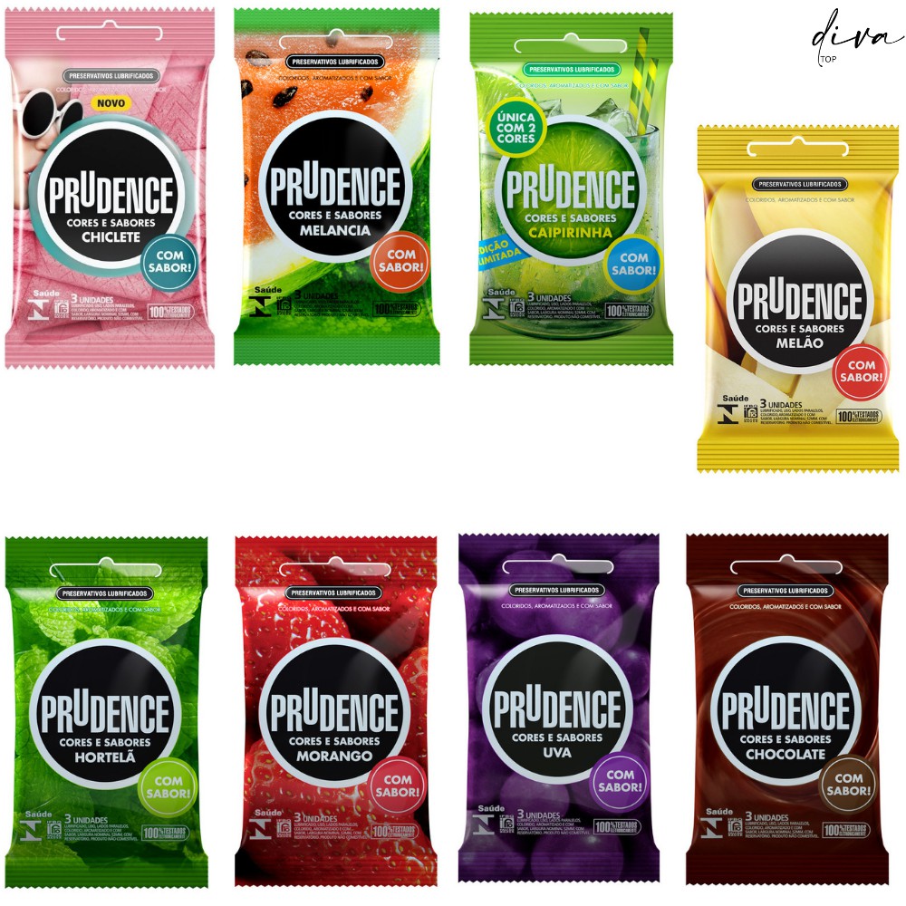 Preservativo Cores e Sabores 3 Unidades Prudence | Shopee Brasil