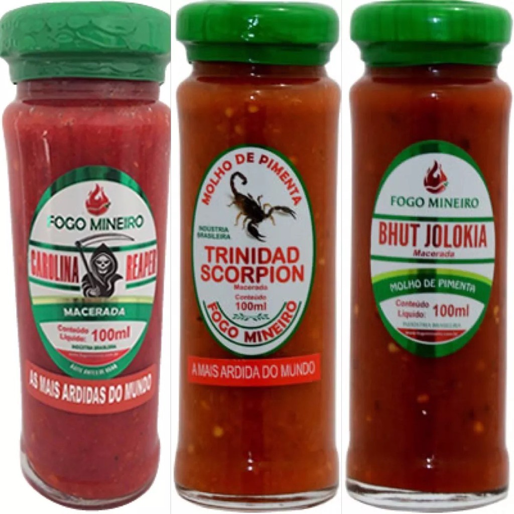 Kit 3 Pimentas Mais Fortes Do Mundo Carolina, Scorpion, Bhut | Shopee ...