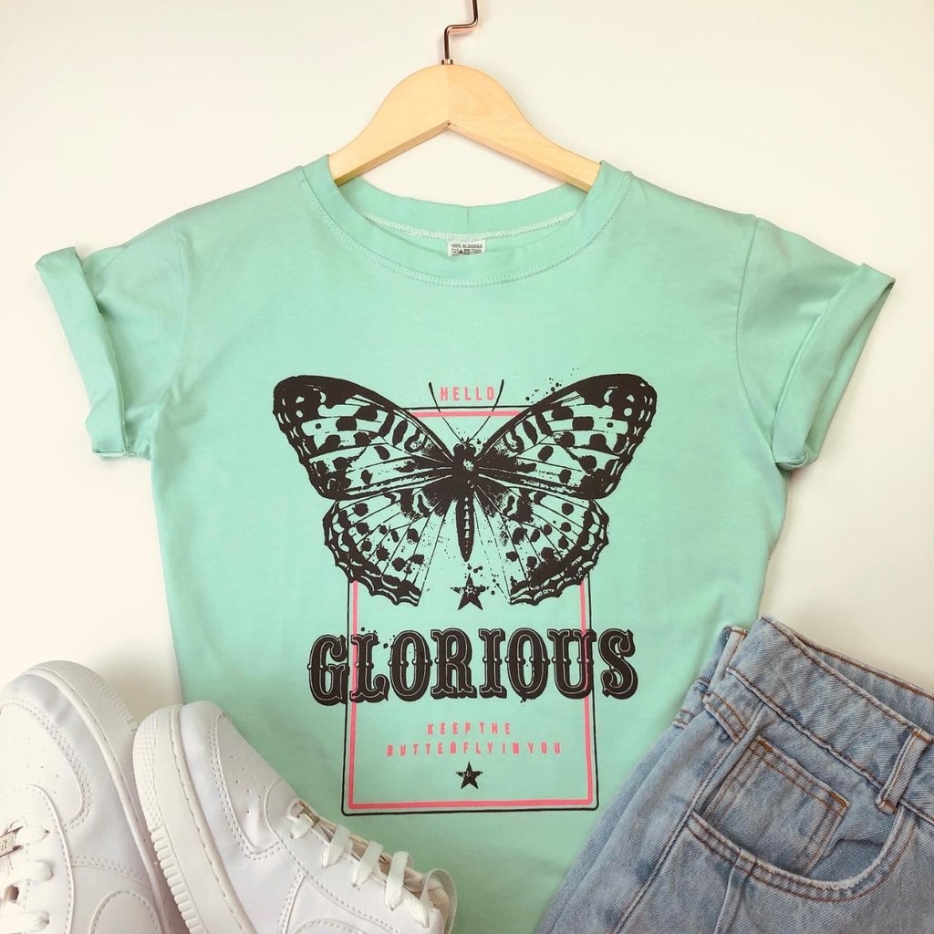 T Shirt Feminina 100% Algodão Estampas Tendência | Shopee Brasil