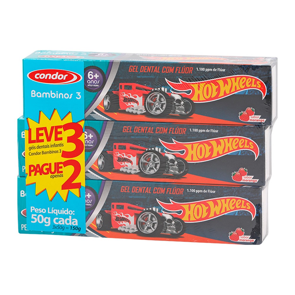 Gel Dental Hot Wheels 6+ Anos Leve 3 Pague 2 50g | Shopee Brasil