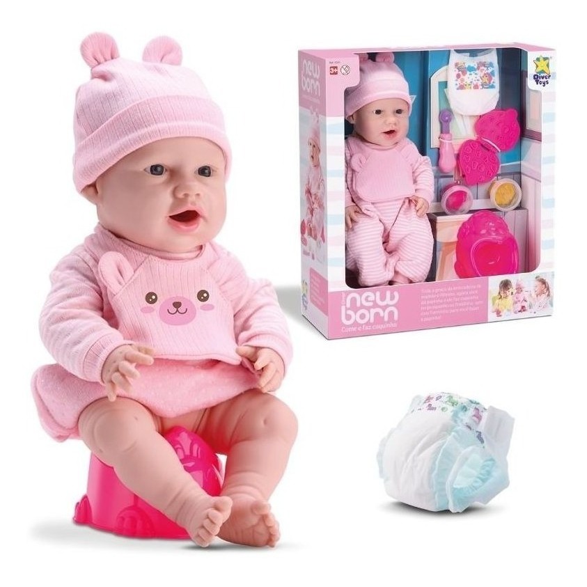 Boneca Reborn Que Come E Faz Caquinha Toda Vinil Acessórios | Shopee Brasil