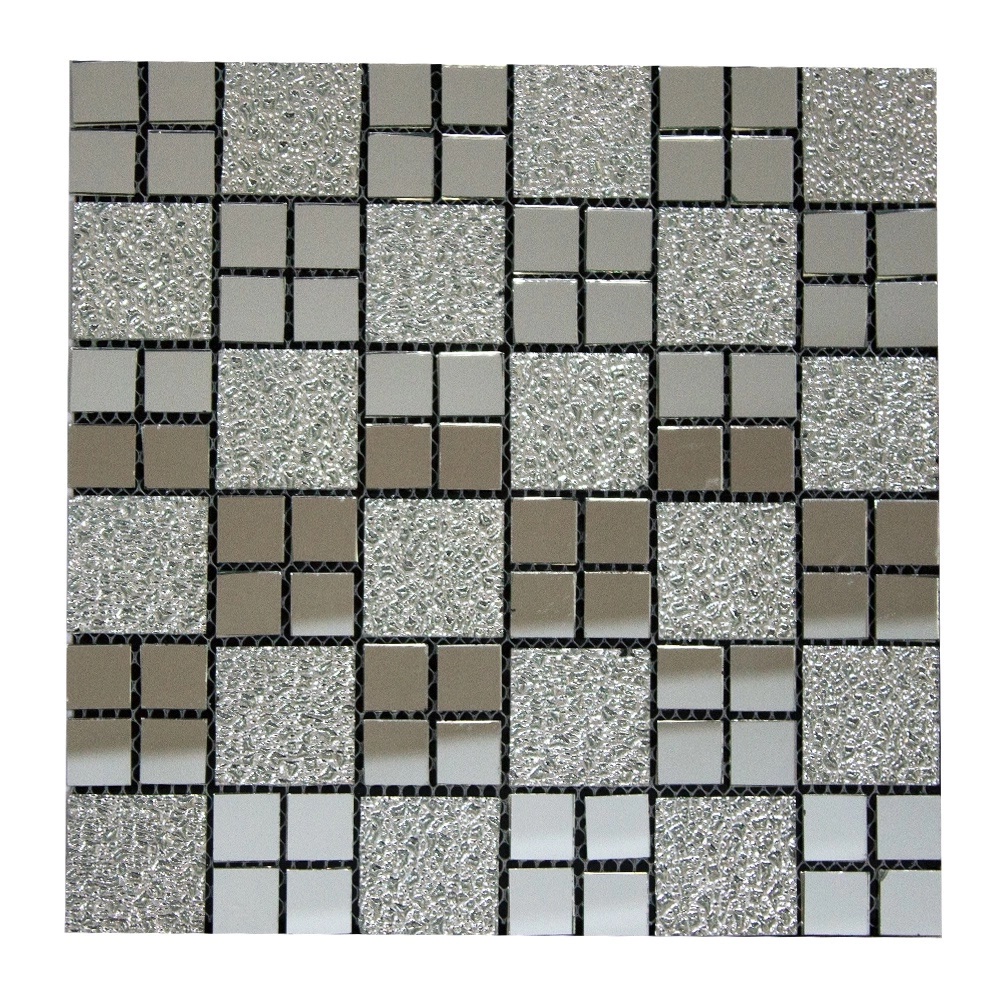 Pastilha de parede auto adesivo Vidro Espelhada Prateada Quadrado ...