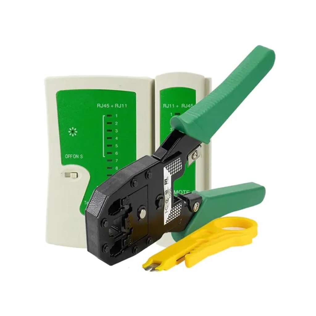Kit Teste Cabo Rede + Alicate Crimpar Rj45 Rj11 Profissional ...