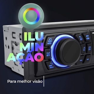 Rádio Automotivo Multilaser Trip BT MP3 Player 1 Din USB Auxiliar Rádio ...