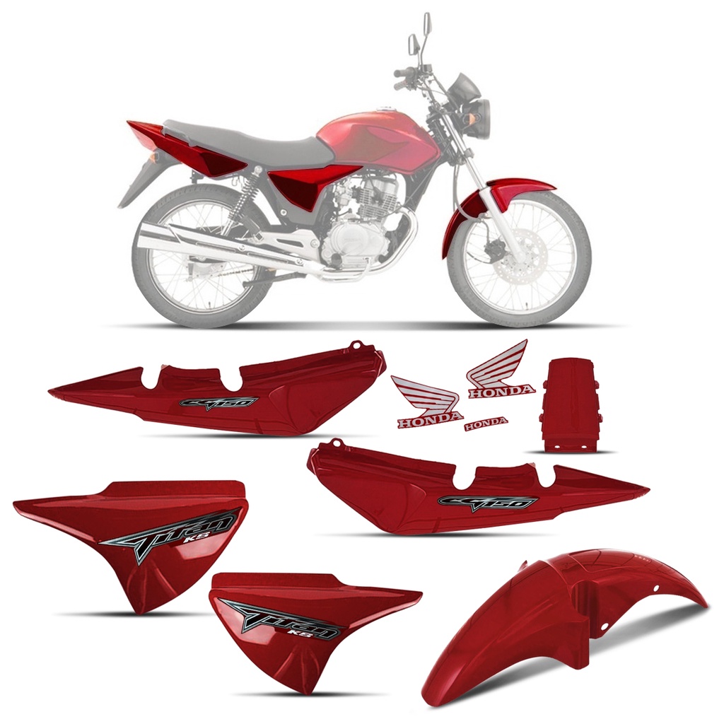 Kit Carenagem Completo Cg Titan 150 Vermelha 2008 Ks Es Esd Com ...