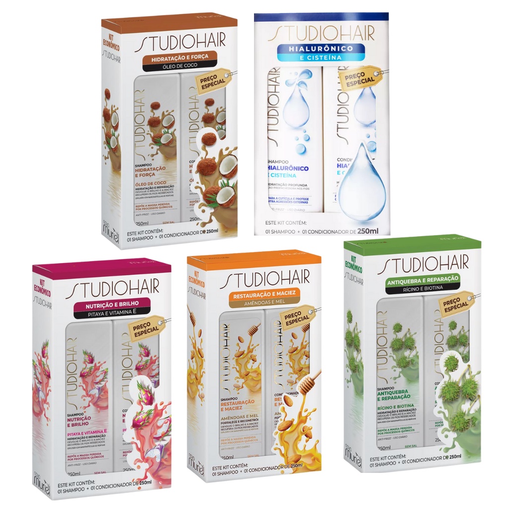 Kit Studio Hair Shampoo E Cond Muriel | Shopee Brasil