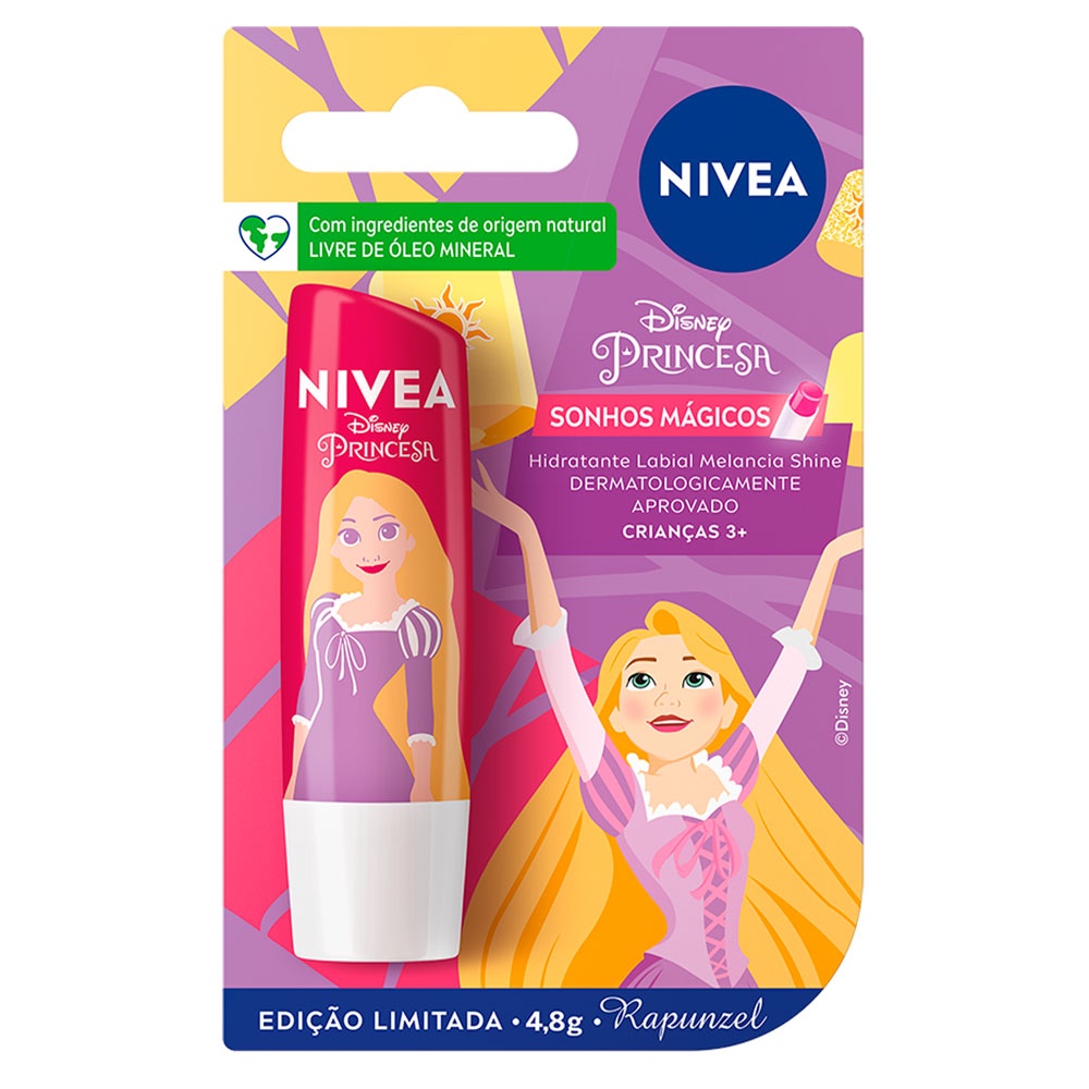 NIVEA Hidratante Labial Melancia Shine Disney Rapunzel 4,8g | Shopee Brasil