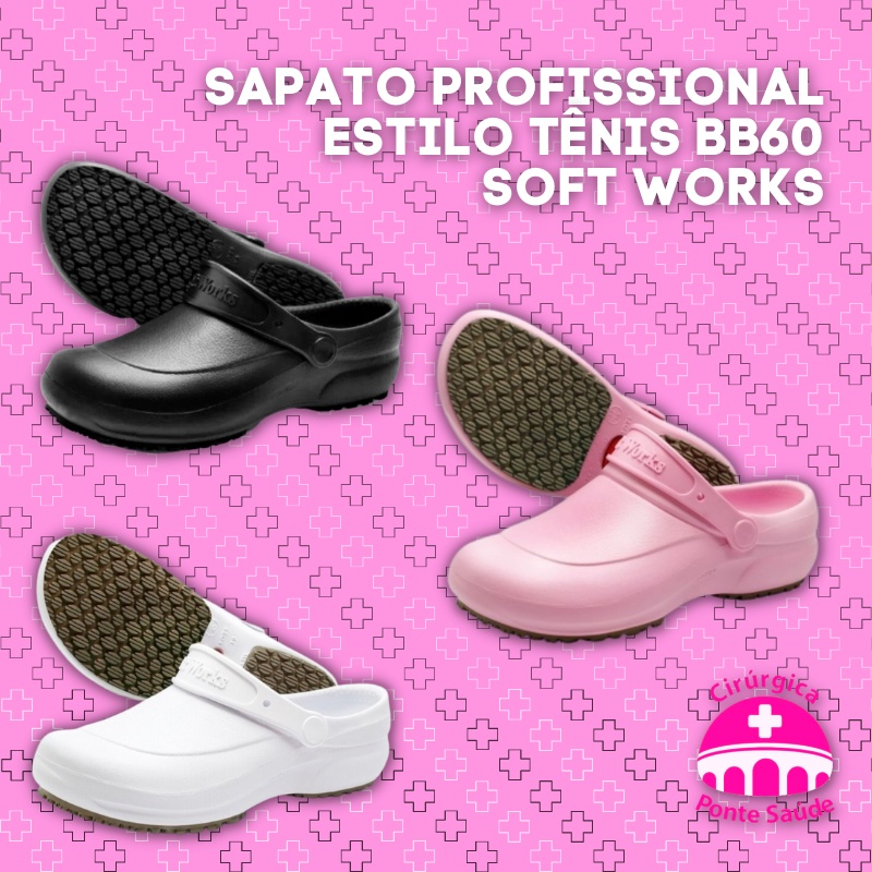 Sapato profissional estilo crocs BB60 - Soft Works | Shopee Brasil